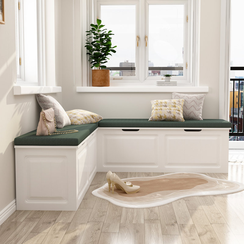 Red Barrel Studio Corner Shoe Bench With Cushion And Storage & Reviews - Wayfair Canada